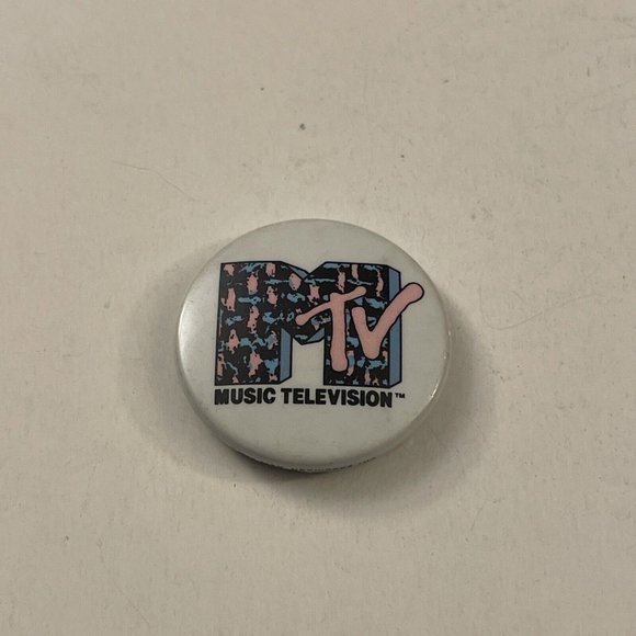 Other | Mtv Music Television Pink Blue Button Pinback Pin Pb36d | Poshmark